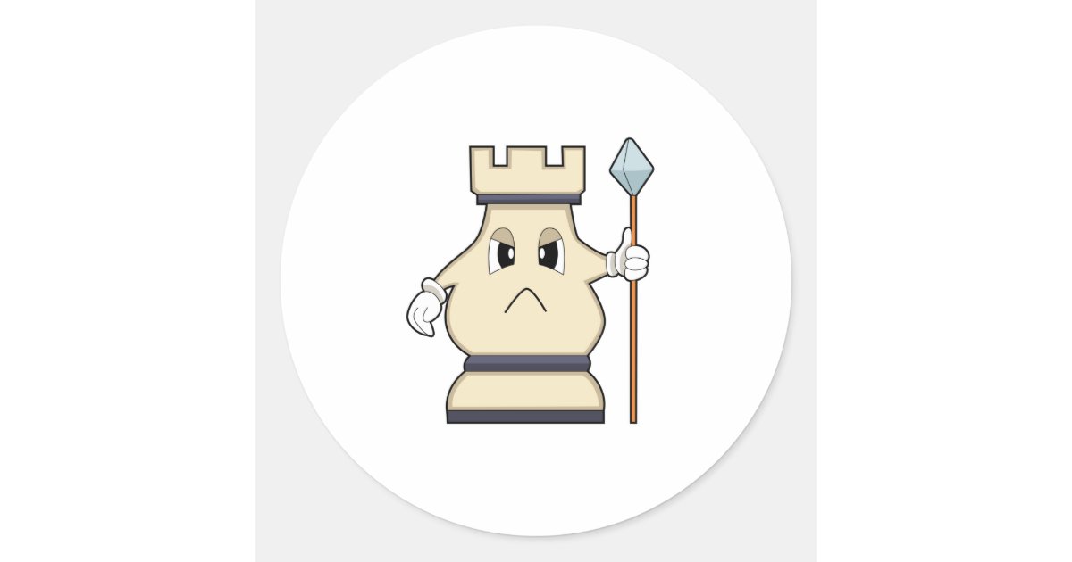 Chess piece Rook at Chess.PNG Classic Round Sticker | Zazzle