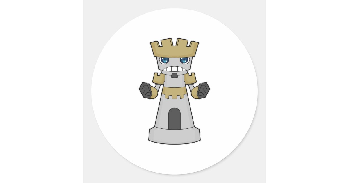 Chess piece Rook Chess Classic Round Sticker | Zazzle