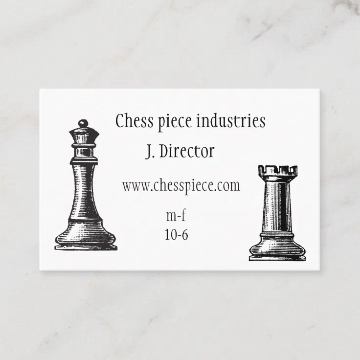 Chess piece themed business card | Zazzle