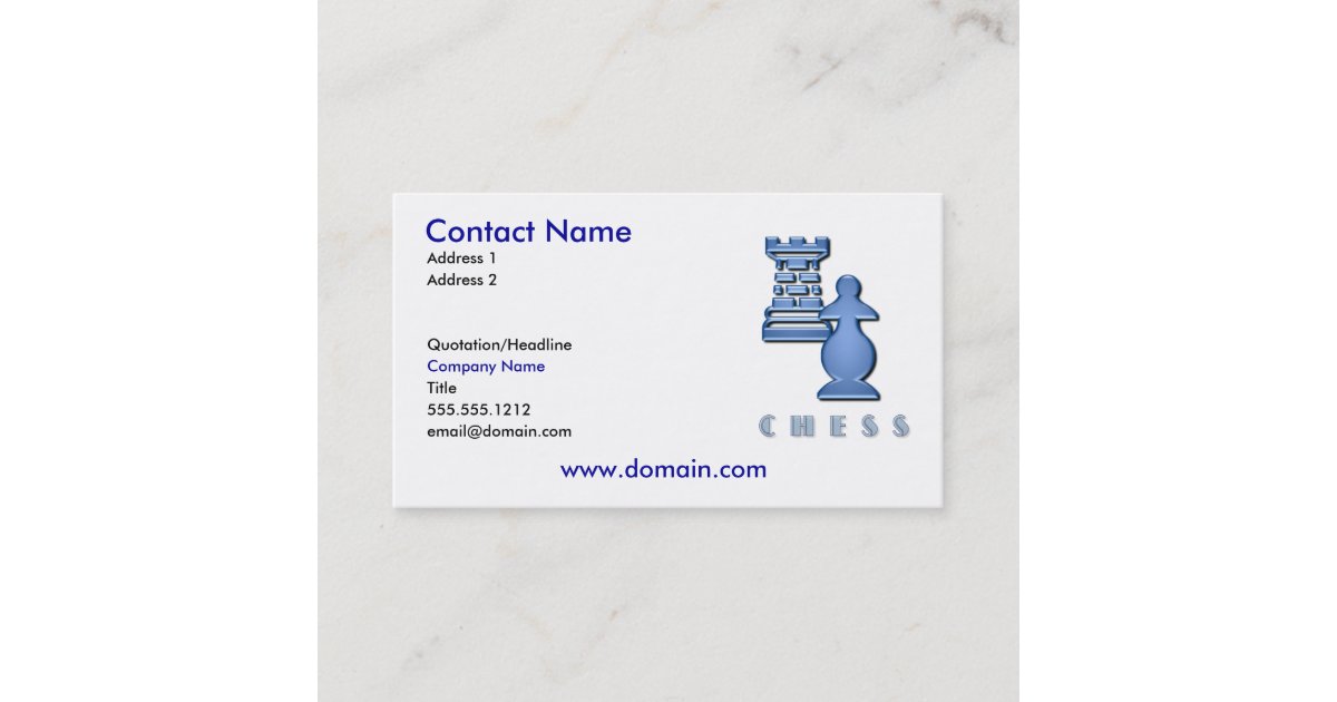 Chess Pieces Business Card | Zazzle