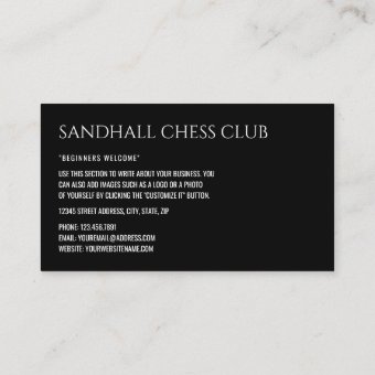 Chess Pieces, Chess Club Business Card | Zazzle