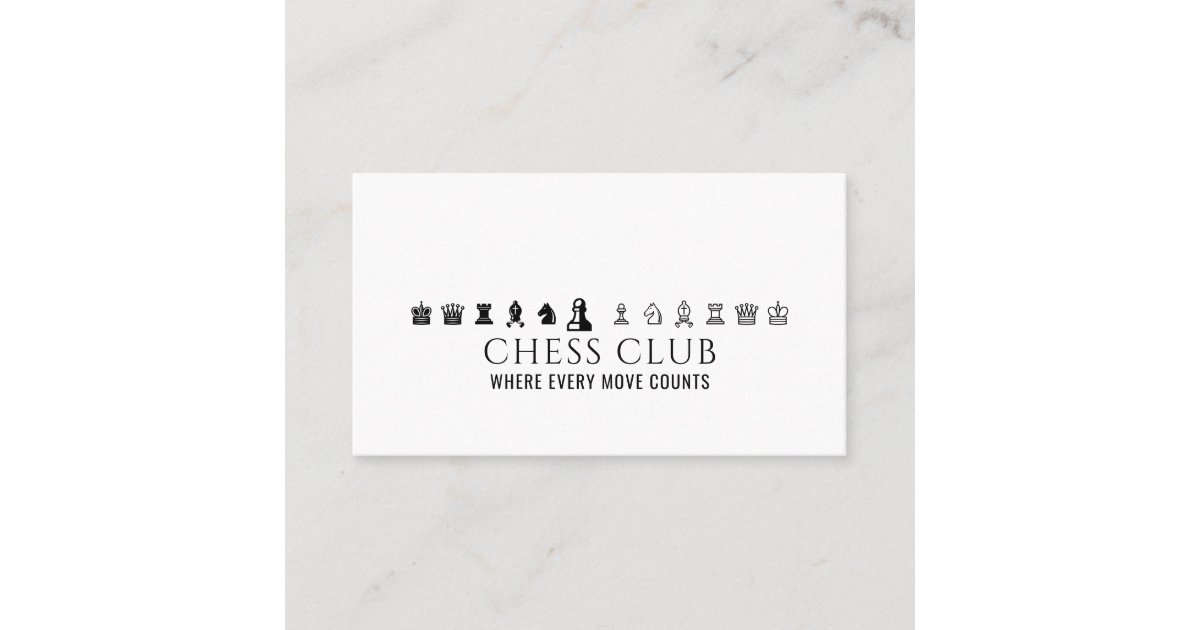 Chess Pieces, Chess Club Business Card | Zazzle