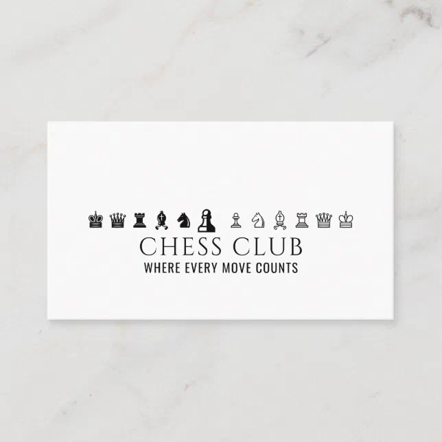 Chess Pieces, Chess Club Business Card | Zazzle