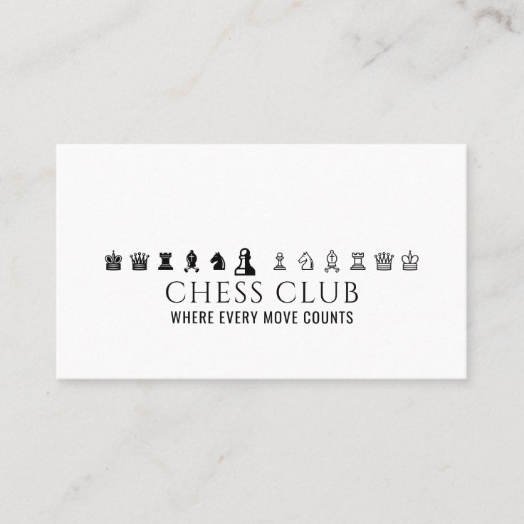 Chess Pieces, Chess Club Business Card | Zazzle