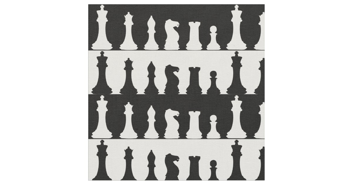 Chess Pieces Silhouette Fabric | Zazzle