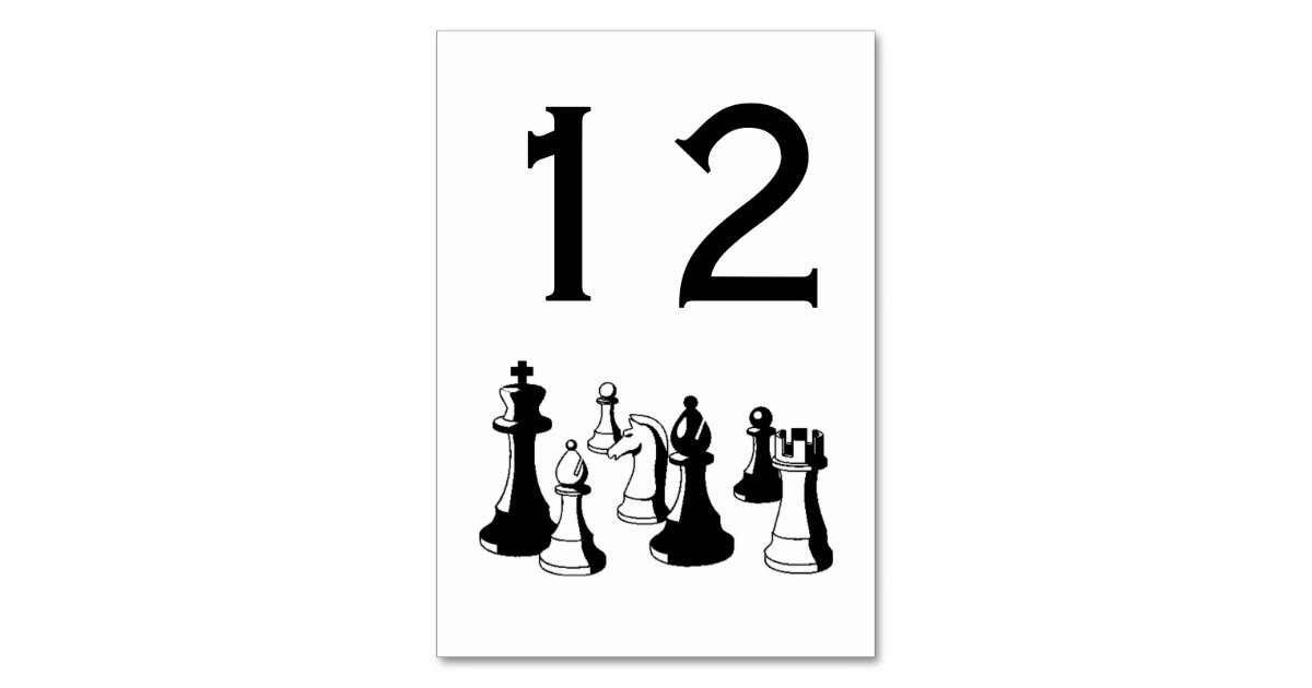 Chess Pieces Vintage Art #2 Table Number | Zazzle