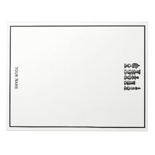 Chess Pieces Vintage Art Notepad | Zazzle