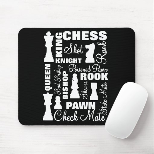Chess Players Typography Design Mouse Pad | Zazzle