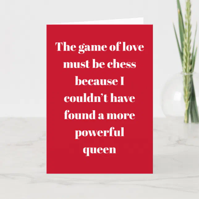 Chess Queen Typography Valentine’s Day Holiday Card | Zazzle