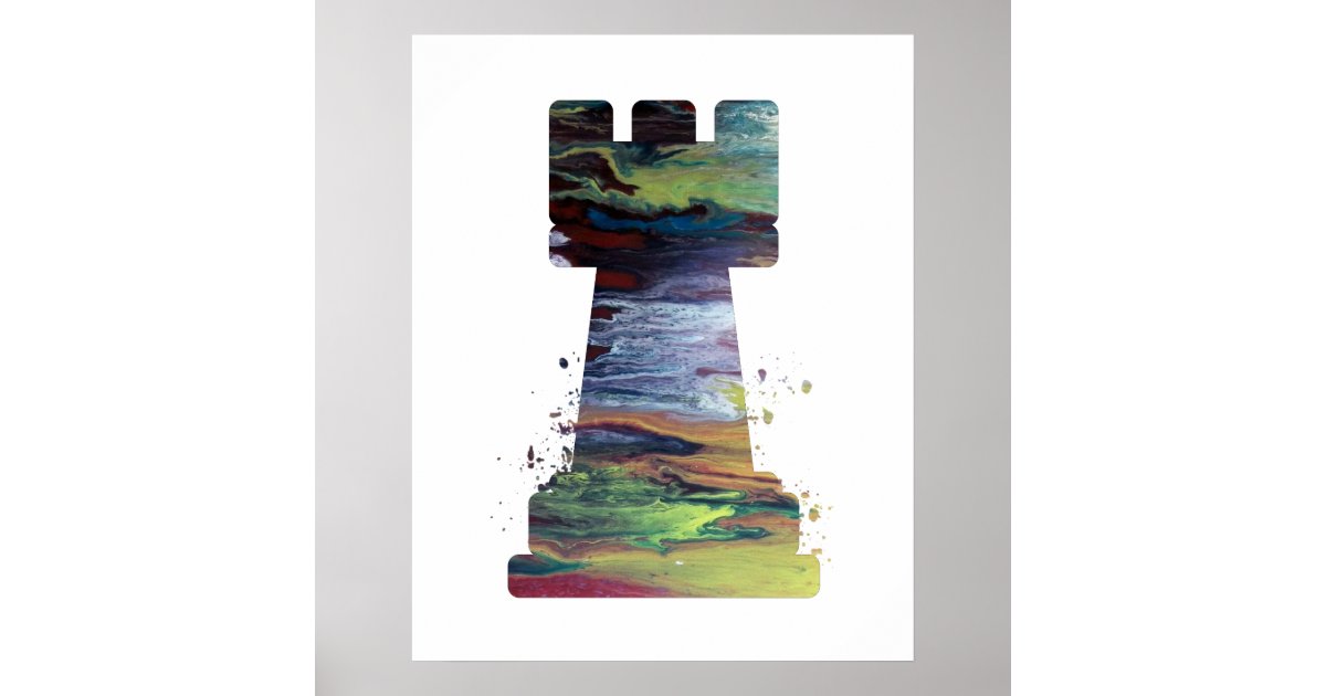 Chess Rook Art Poster | Zazzle