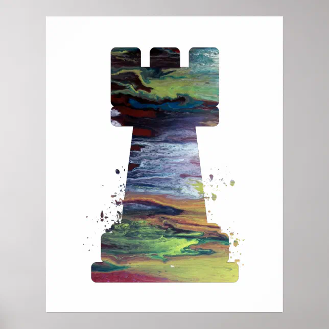 Chess Rook Art Poster | Zazzle