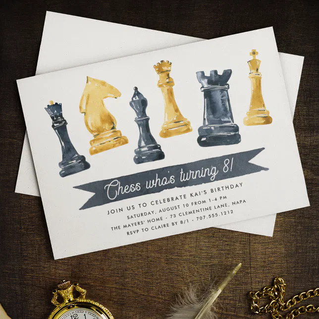Chess Who | Chess Theme Kids Birthday Party Invitation | Zazzle