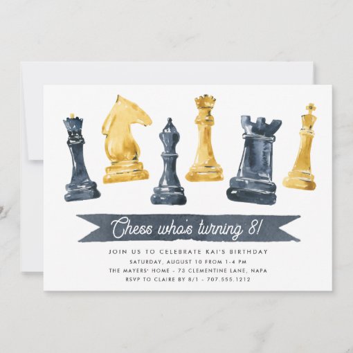 Chess Who | Chess Theme Kids Birthday Party Invitation | Zazzle
