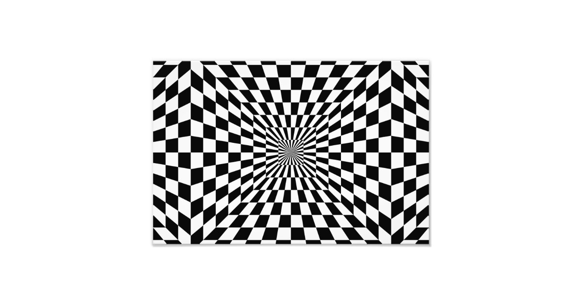 Chessboard optical illusion photo print | Zazzle
