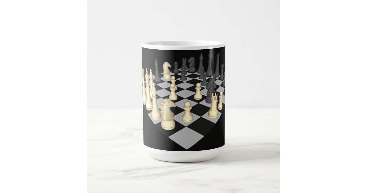 Chessboard with Chess Pieces - Custom Mug | Zazzle