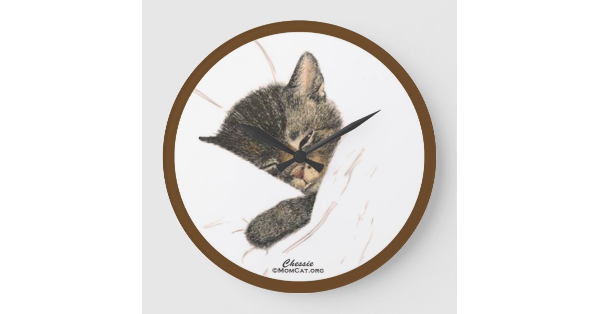 Chessie the Sleeping Kitten Wall Clock | Zazzle