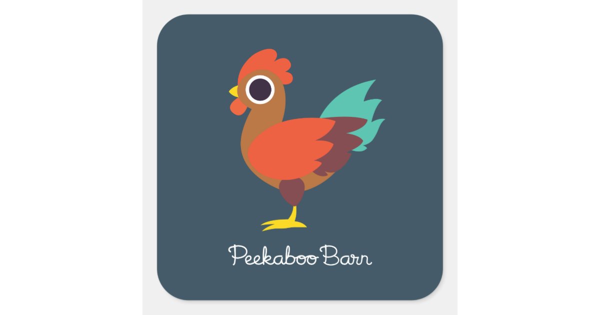 Chester the Rooster Square Sticker | Zazzle