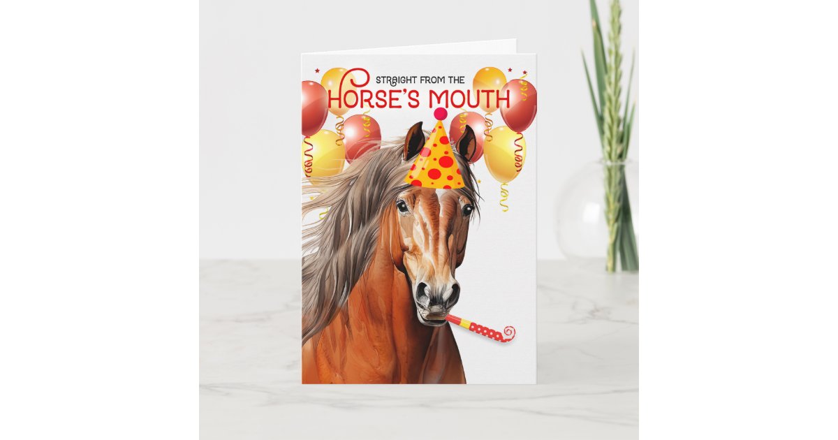 Chestnut Draft Horse Funny Birthday Card | Zazzle