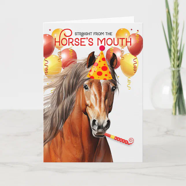 Chestnut Draft Horse Funny Birthday Card | Zazzle