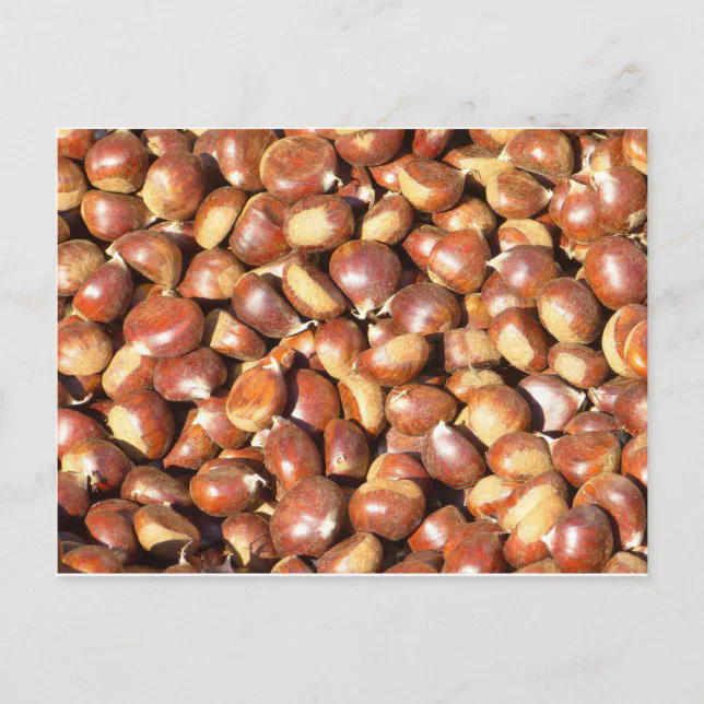 chestnuts-211079 chestnuts sweet chestnuts delici postcard | Zazzle