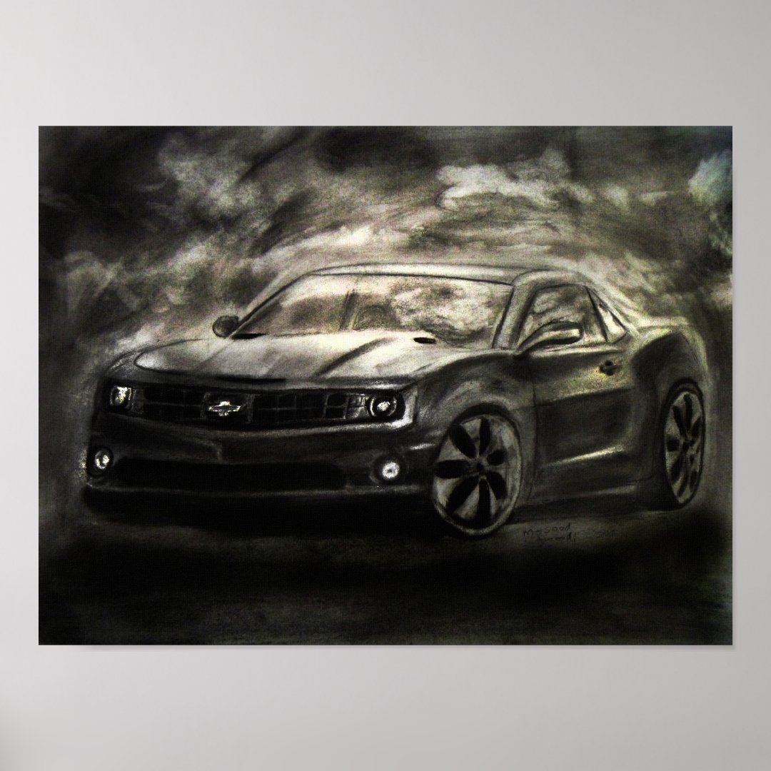 Chevrolet Camaro Drawing Print | Zazzle