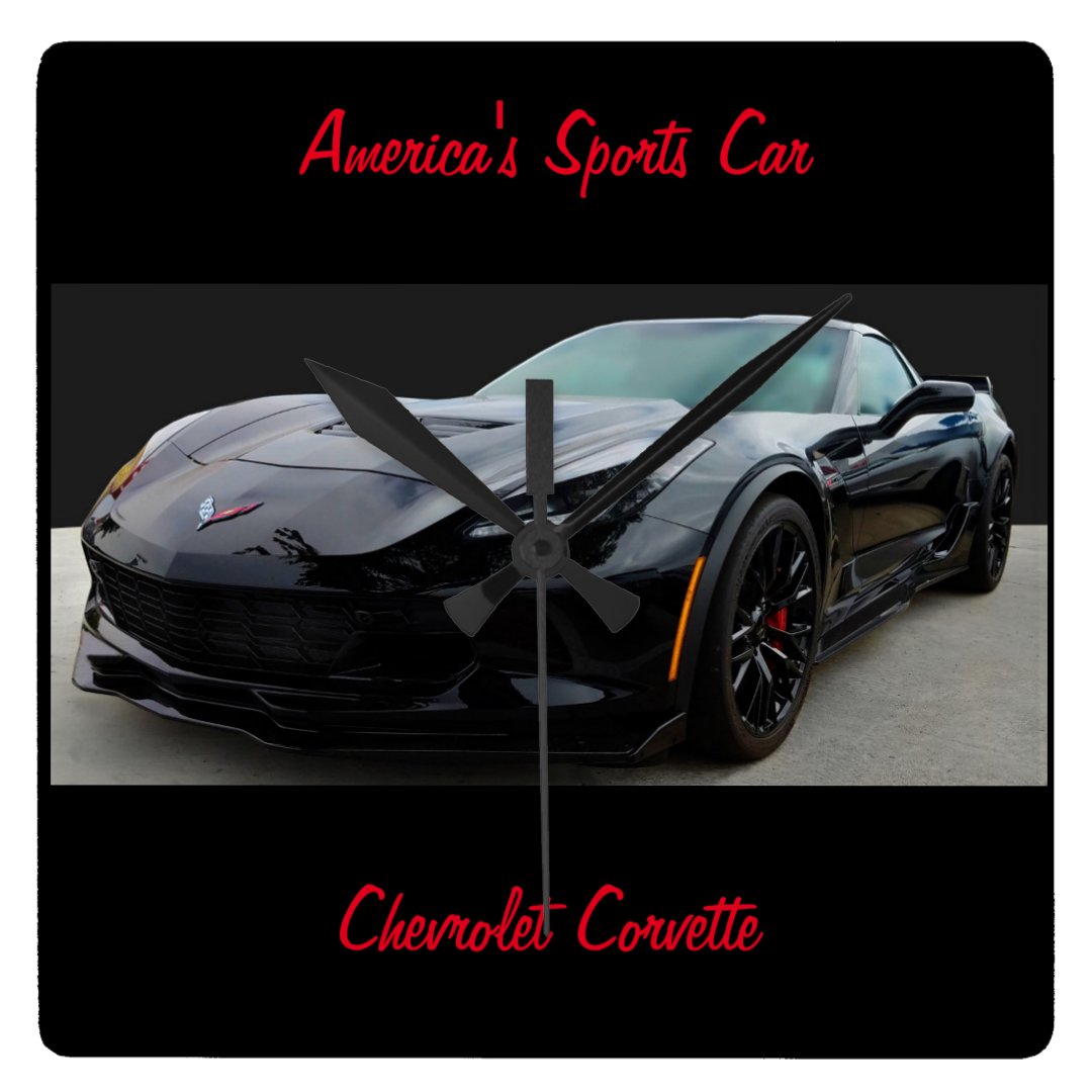 Chevrolet Corvette Square Wall Clock | Zazzle