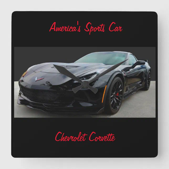 Chevrolet Corvette Square Wall Clock | Zazzle