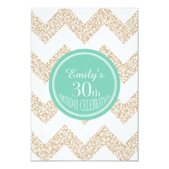 Chevron 30th Birthday Party Choose Color Flat Card | Zazzle.com