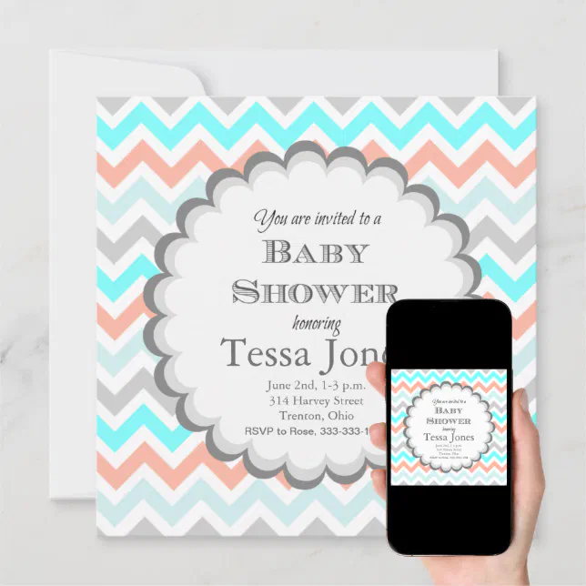 Chevron Baby Shower Invitation | Zazzle