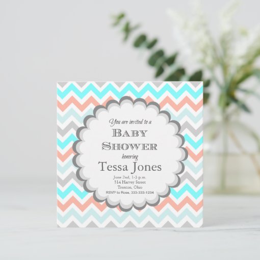 Chevron Baby Shower Invitation | Zazzle