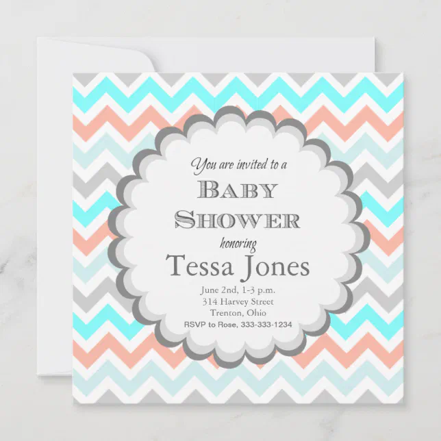 Chevron Baby Shower Invitation | Zazzle