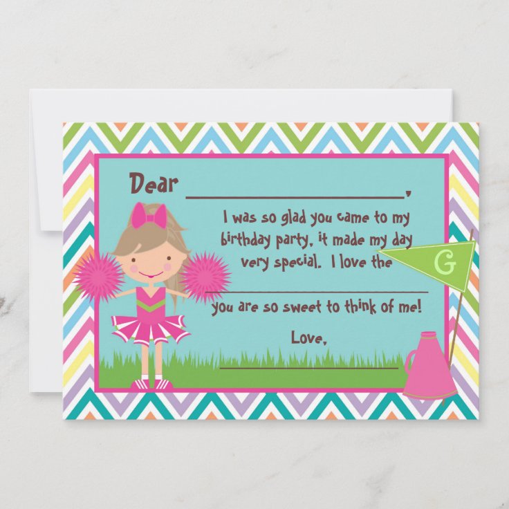 Chevron Cheer Flat Thank You Notes | Zazzle