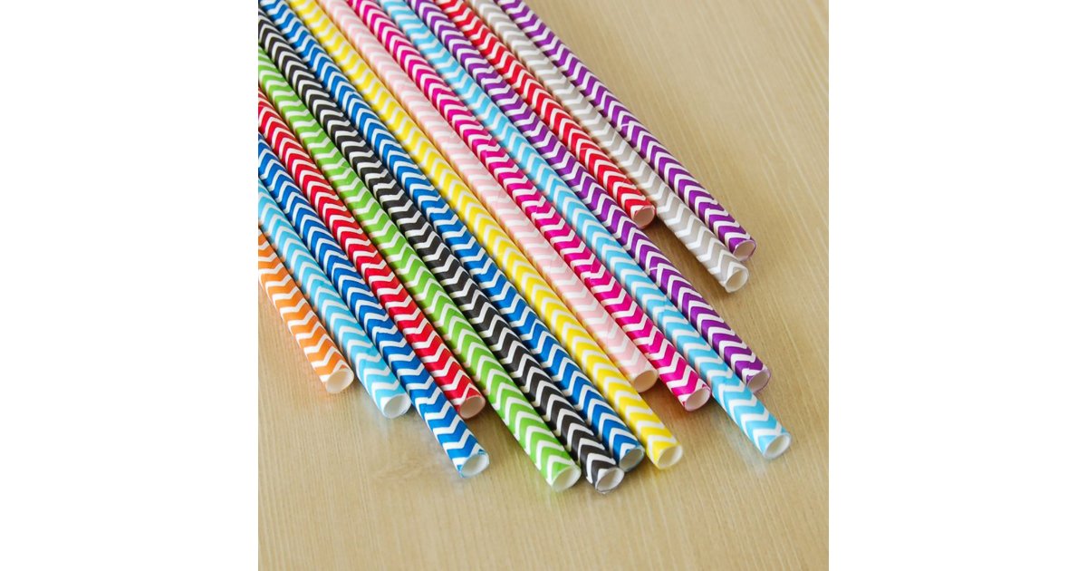 Chevron Colored Paper Straws | Zazzle