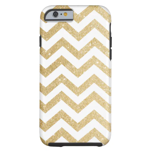 Chevron Gold Faux Glitter Phone Case | Zazzle