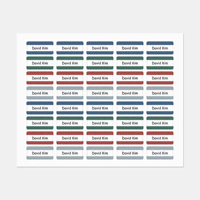 Chevron Kids' Labels | Zazzle