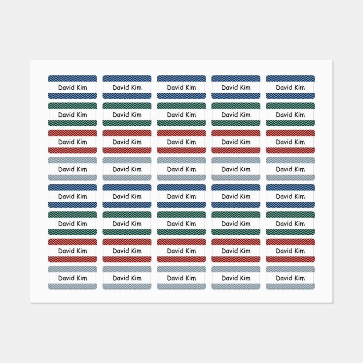 Chevron Kids' Labels | Zazzle