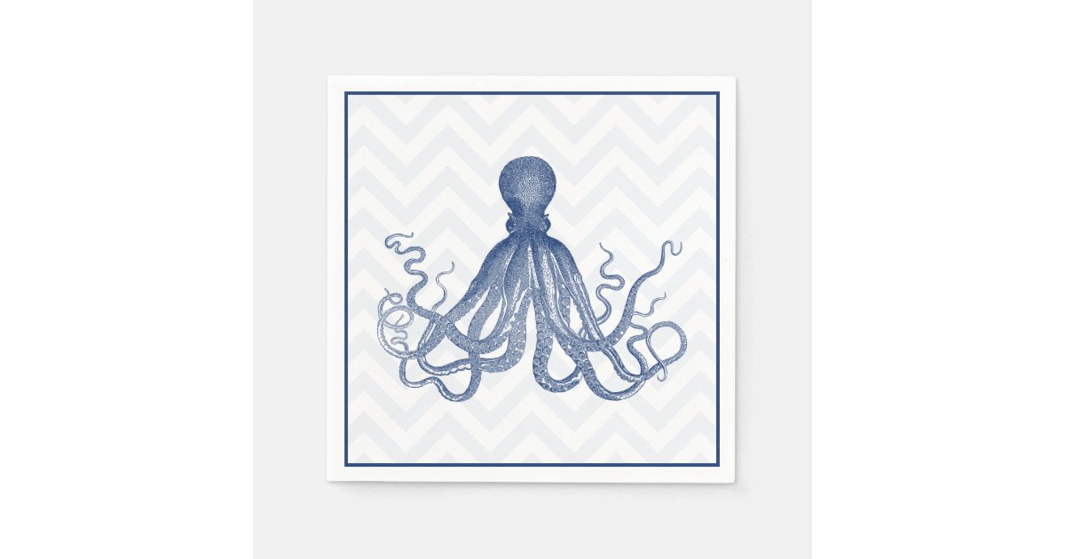 Chevron Octopus LT Paper Napkins | Zazzle