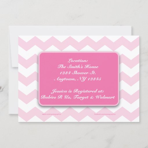 Chevron Pattern Baby Girl Shower Invitations | Zazzle