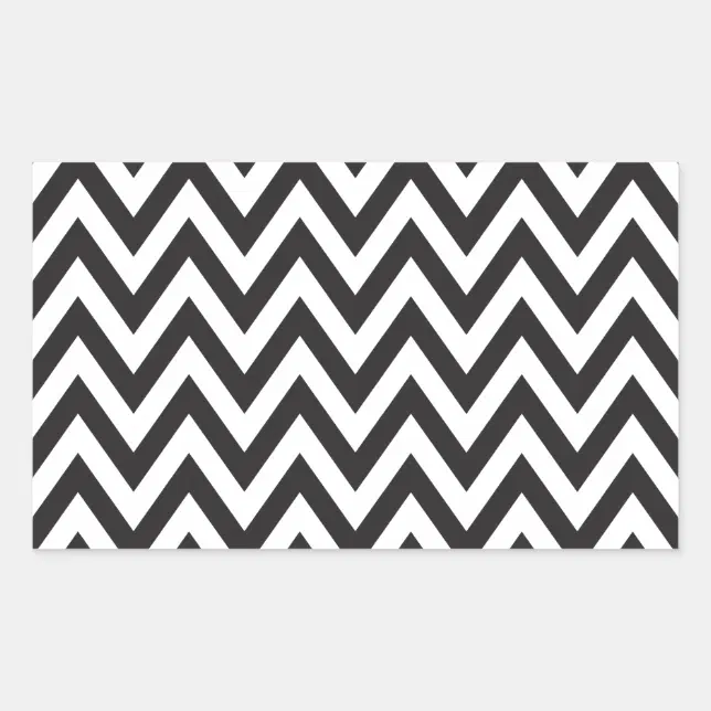 Chevron Pattern Black White Geometric Art Designs Rectangular Sticker ...