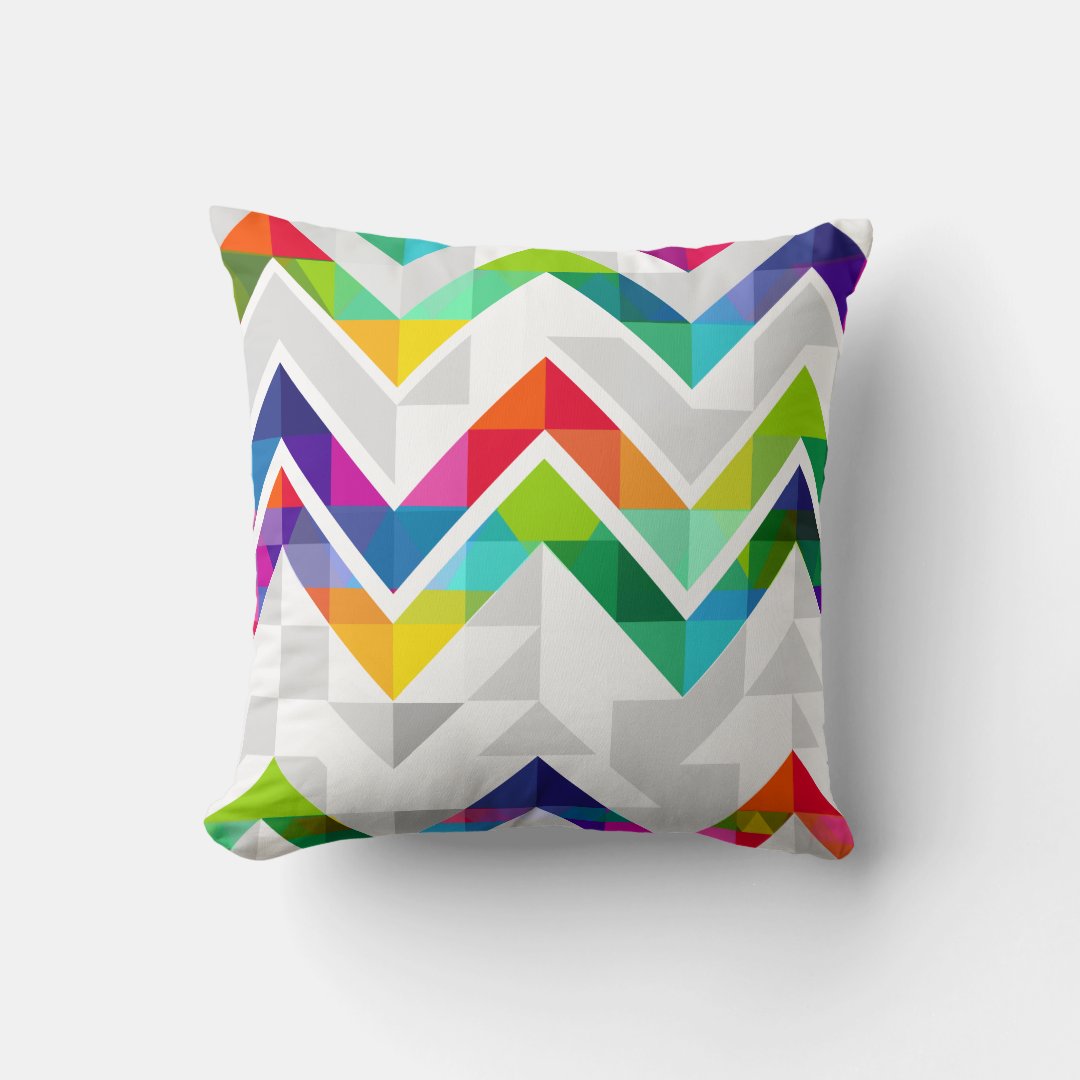 chevron rainbow pillow | Zazzle