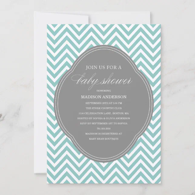CHEVRON SHOWER | BABY SHOWER INVITATIONS | Zazzle