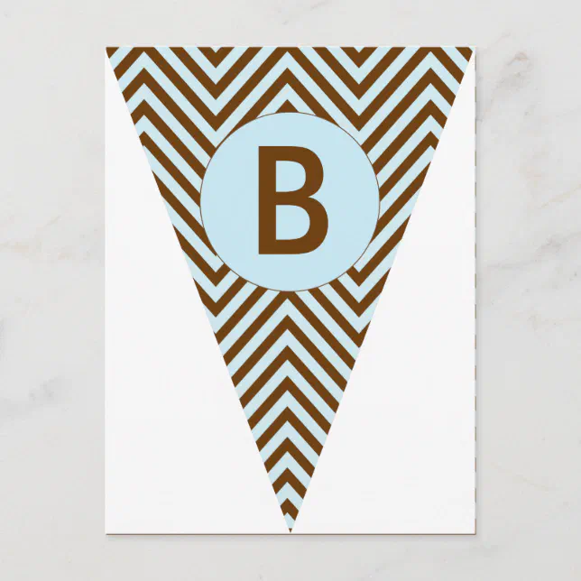 Chevron Stripe Party Flag Bunting Banner Post Card | Zazzle