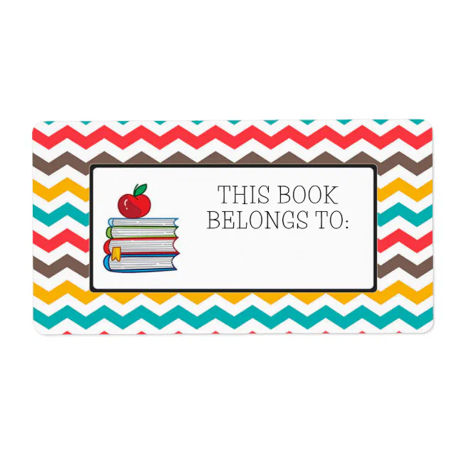 Chevron Stripes Book Label Sticker | Zazzle