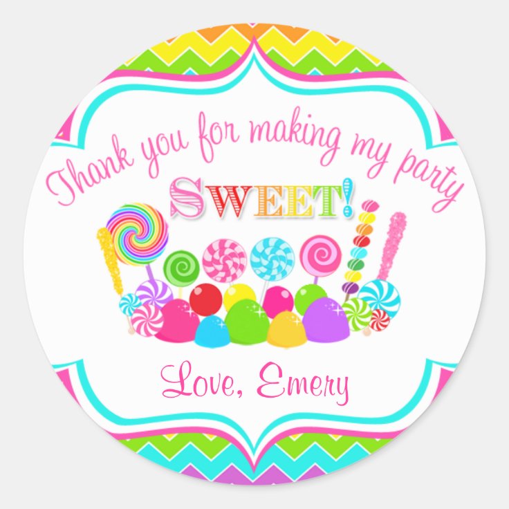 Chevron Sweet Shoppe Sticker | Zazzle