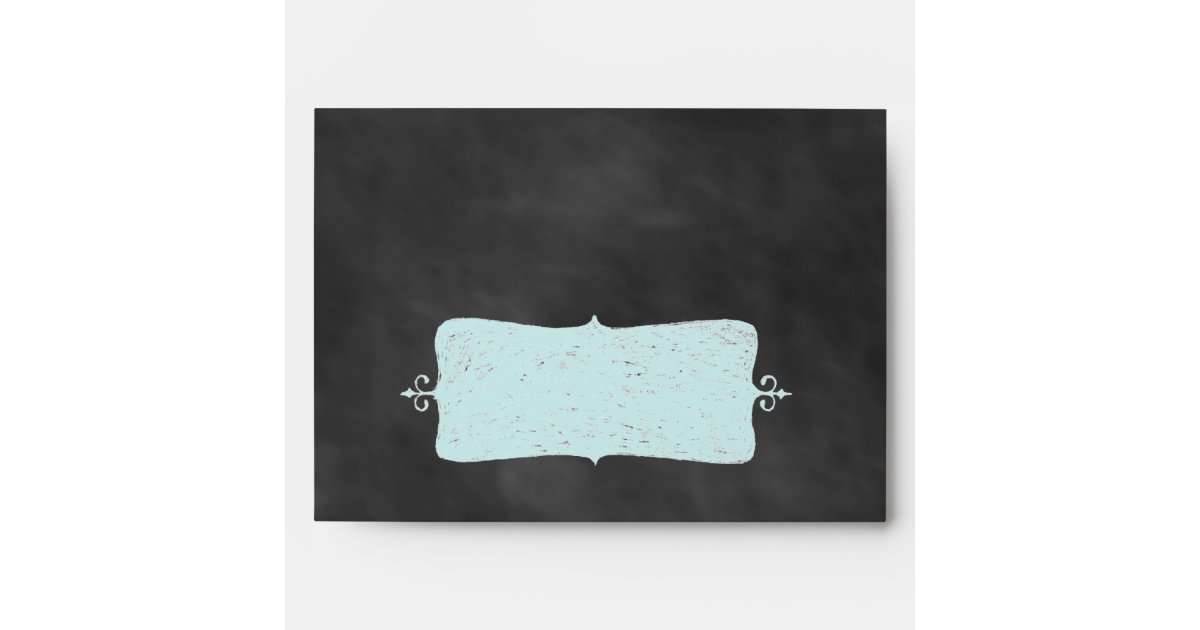 Chevron Turquoise Chalkboard Envelope | Zazzle