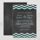 Chevron Turquoise Chalkboard Wedding Invitation | Zazzle