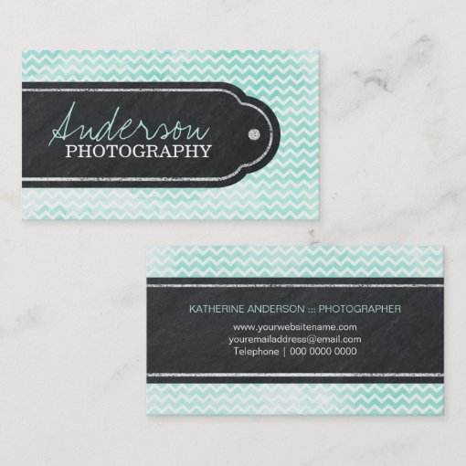 Chevron Watercolour Business Card | Zazzle