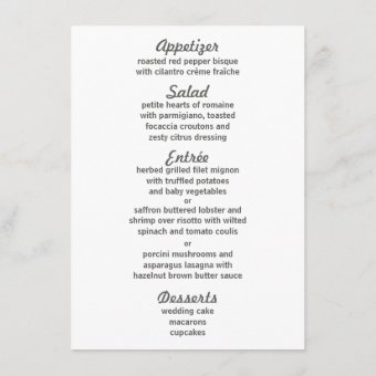 Chevron Wedding Menu Cards | Zazzle
