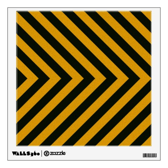 Chevron Yellow Black Hazard Stripes Wall Sticker | Zazzle.com