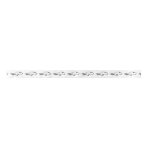 Chevy Chevelle Bowtie Muscle Car Black and White Satin Ribbon | Zazzle